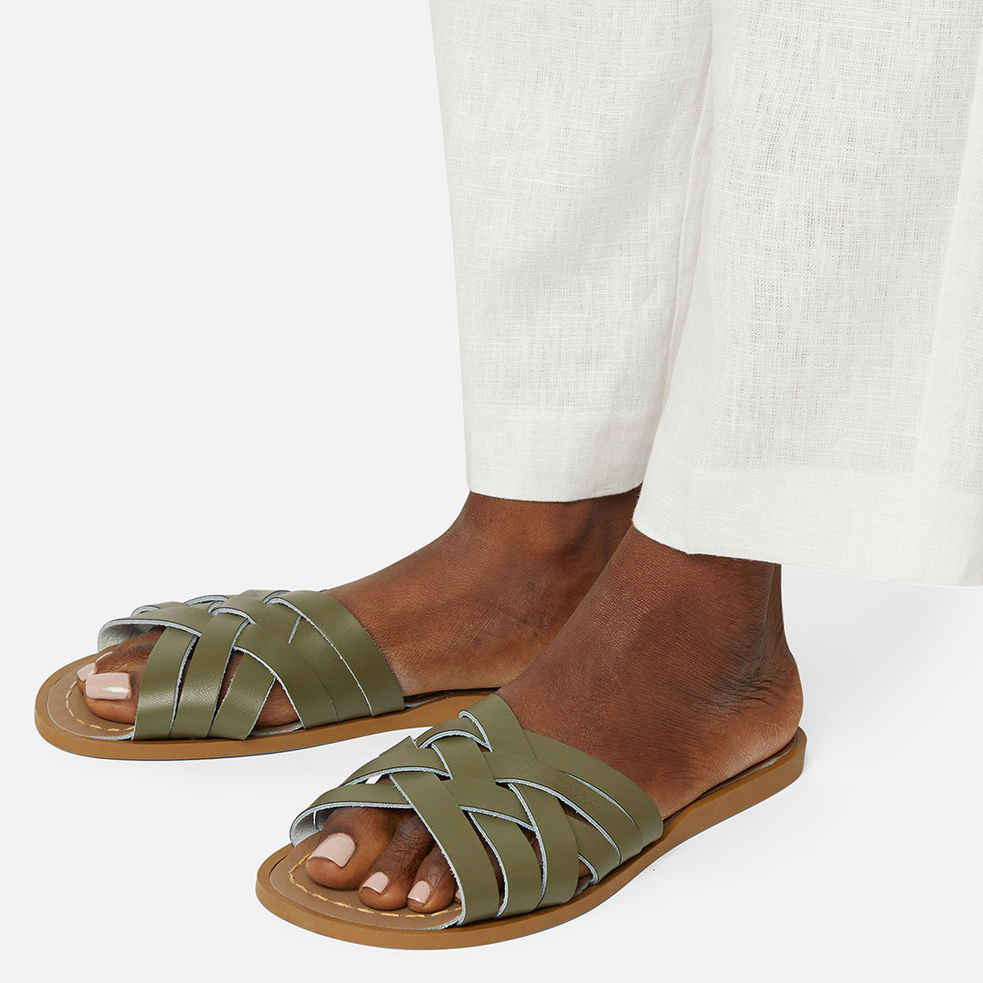 Womens Leather Slides - Flat Sliders from Salt Water Asia